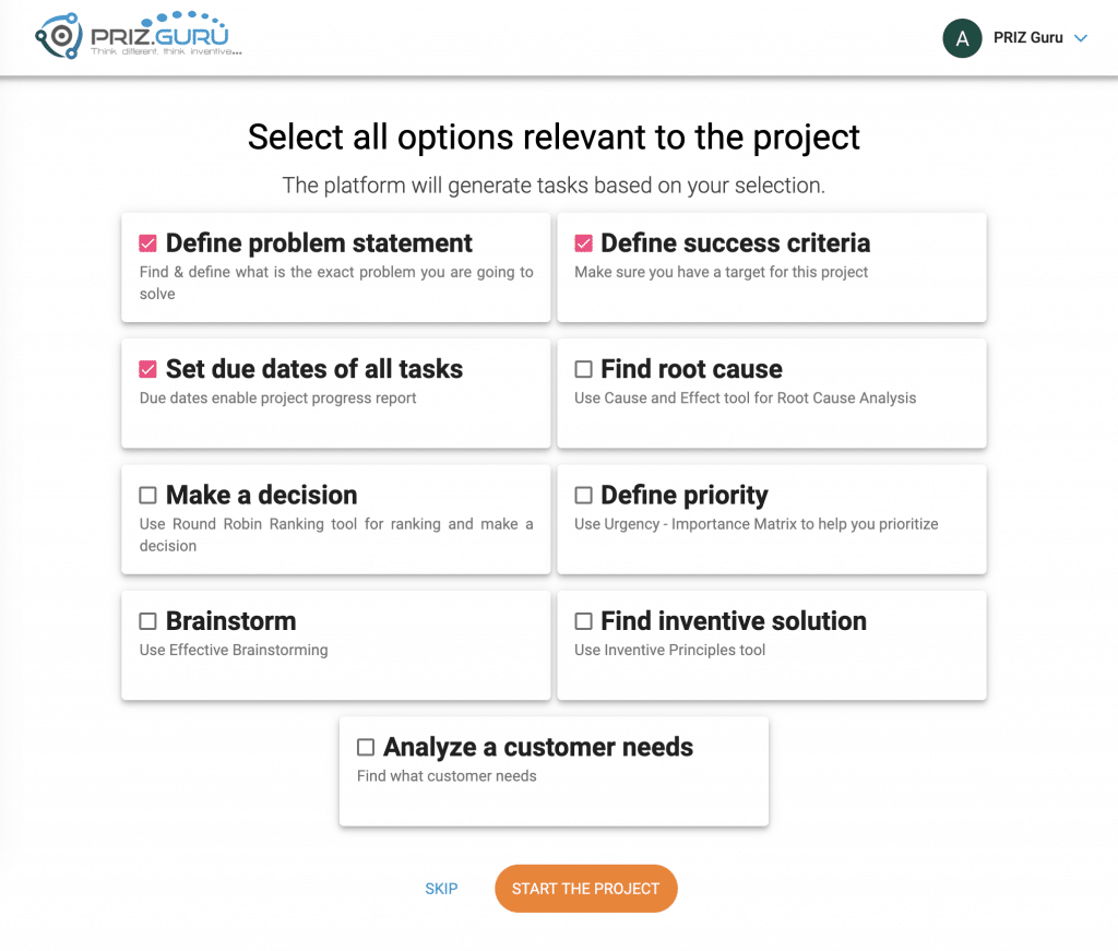 The art of innovation project - PRIZ Guru