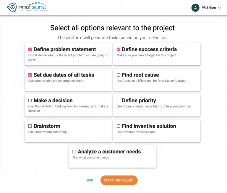 The art of innovation project - PRIZ Guru