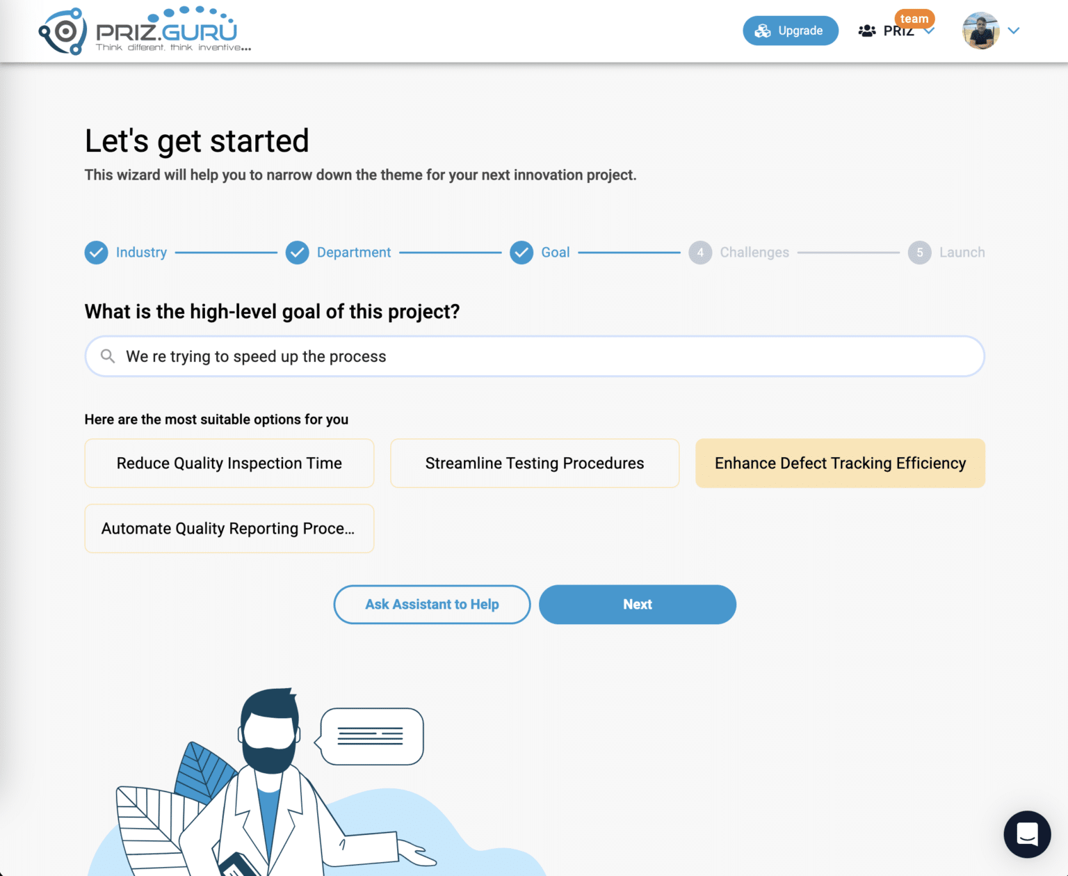 Product Update: Introducing Our New Project Creation Assistant - PRIZ Guru