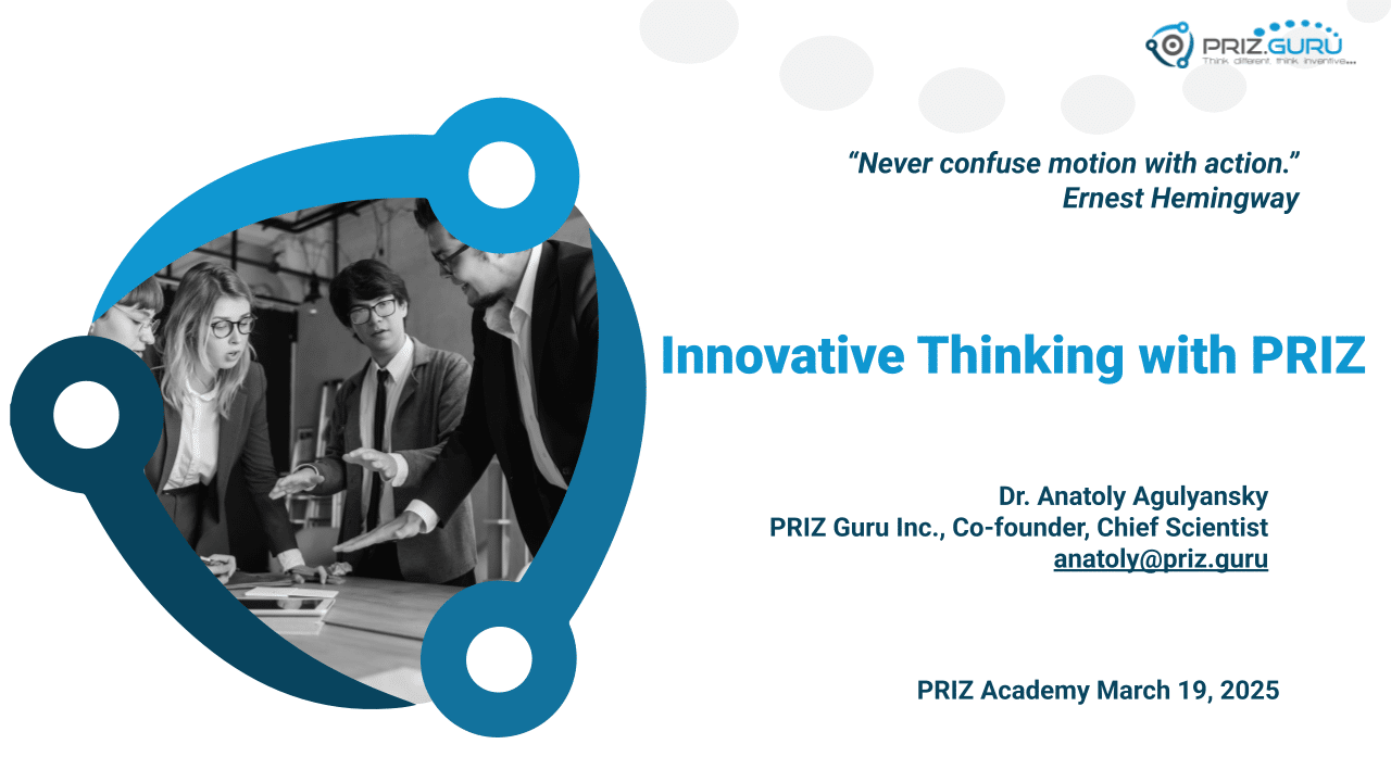 PRIZ Academy: Innovation with PRIZ - PRIZ Guru