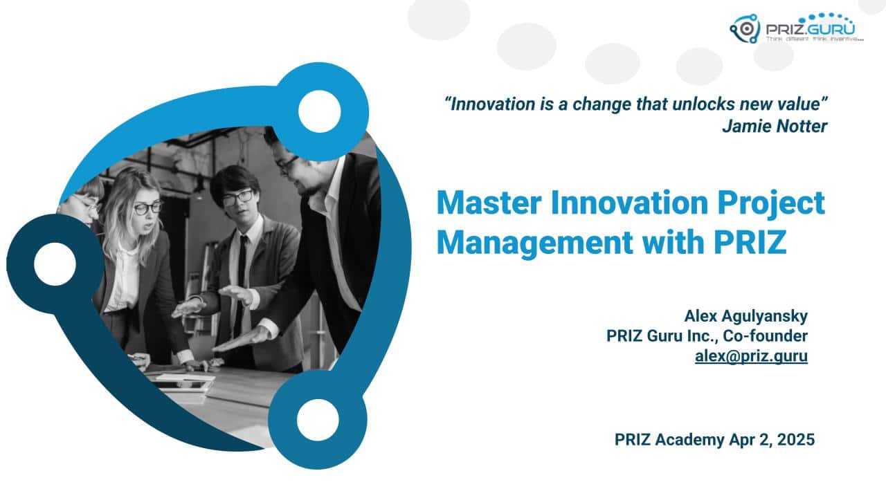 Innovation Project Management Webinar | PRIZ Platform
