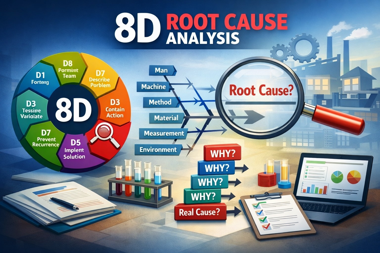 8D Root Cause Analysis: D4 Done Right with 5 Whys